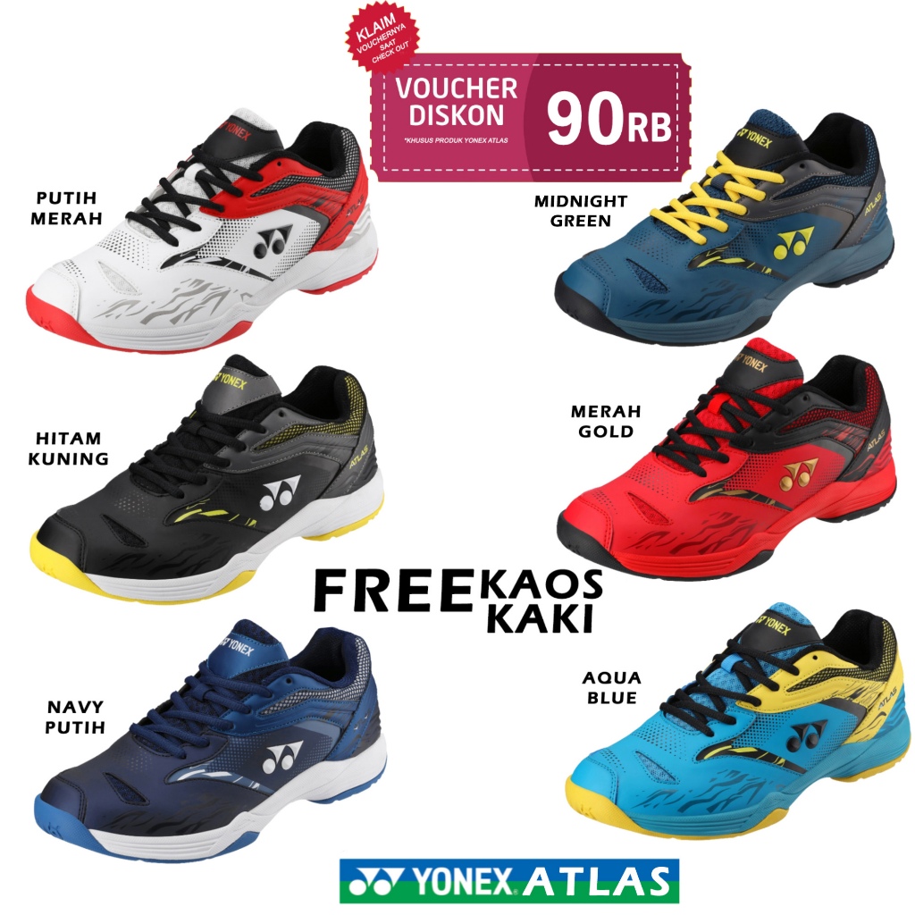 Jual Sepatu Badminton Yonex Atlas Original Terbaru Sepatu Bulu Tangkis ...