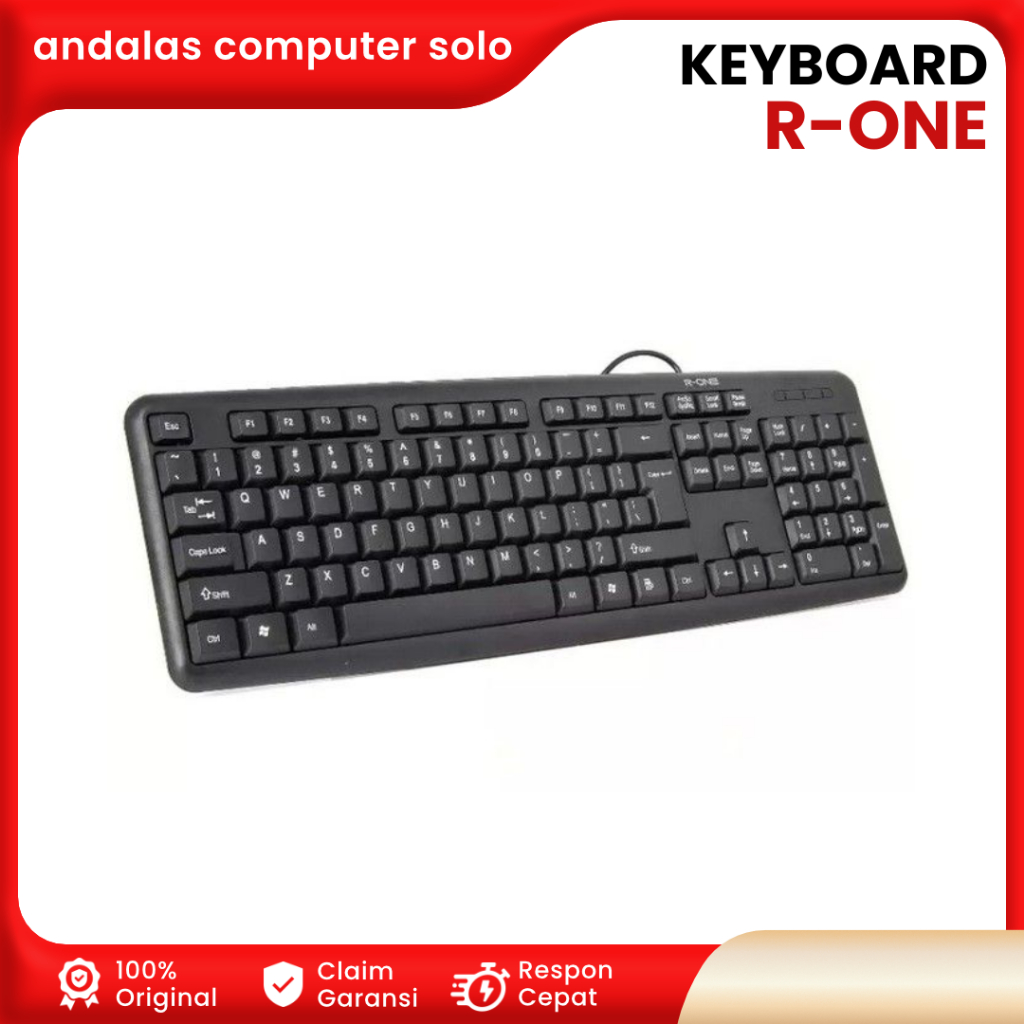 Jual KEYBOARD USB KABEL OFFICE R-ONE R1601 WIRED KEYBOARD OFFICE PC ...