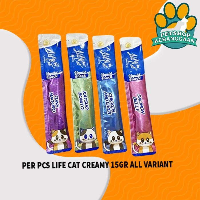 Jual Snack Cemilan Kucing Life Cat Creamy Cat Treats Liquid Per PCS 15 ...
