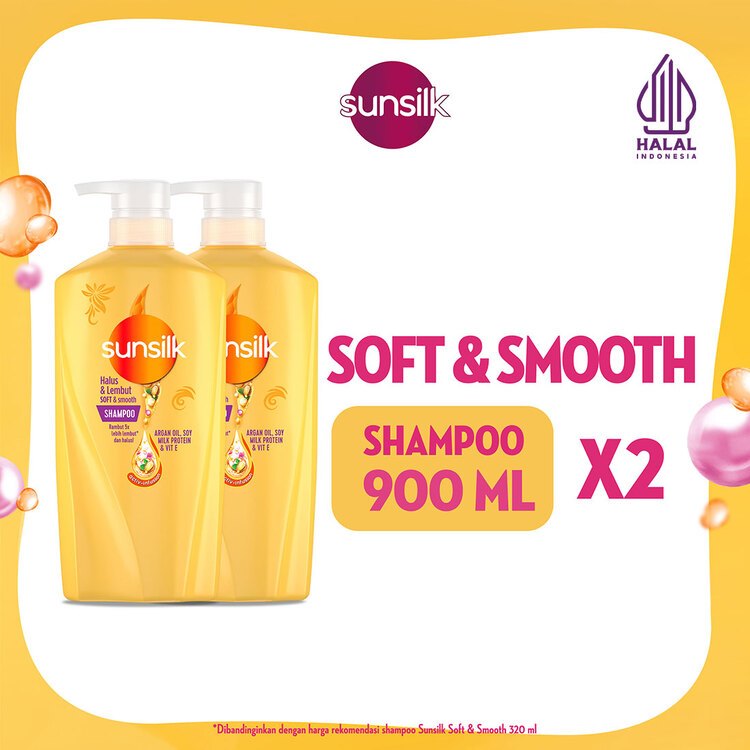 Jual Sunsilk Shampoo Halus & Lembut Soft & Smooth 900 mL x2 | Shopee Indonesia