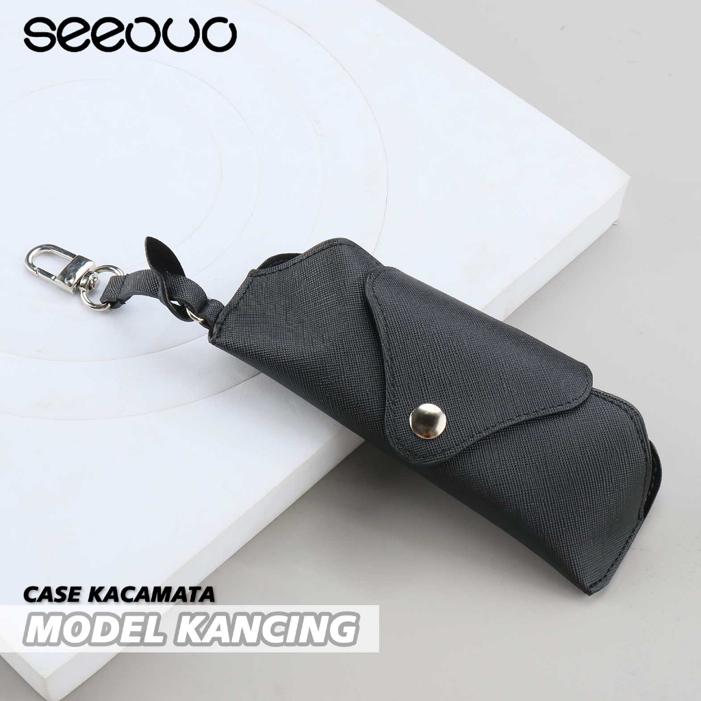 Jual Seeouo Pouch Tempat Case Kacamata Model Box Kulit Kancing PU Keren ...