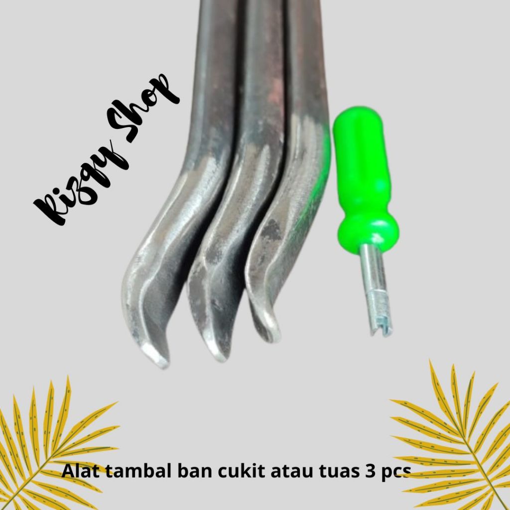 Jual Alat Tambal Ban Cukit Atau Tuas 3 Pcs Cukit 12 mm Dan Obeng Pentil ...