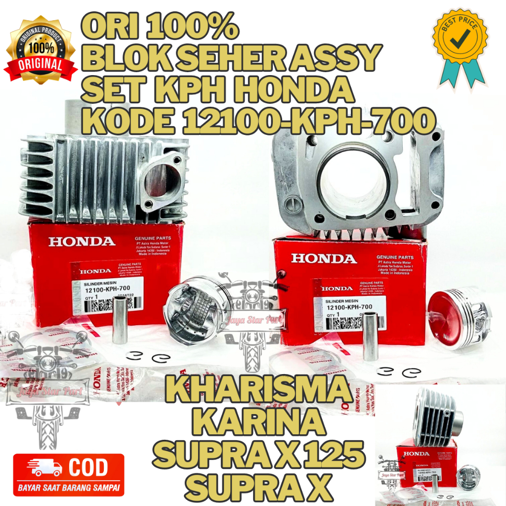 Jual ORIGINAL HONDA BLOK SEHER CYLINDER PISTON KODE(12100-KPH-700) RING KOMPLIT ASLI ORIGINAL ...