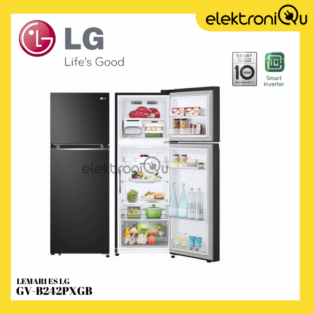 Jual LEMARI ES LG GV-B242PXGB 2 PINTU SMART INVERTER COMPRESSOR 243 ...