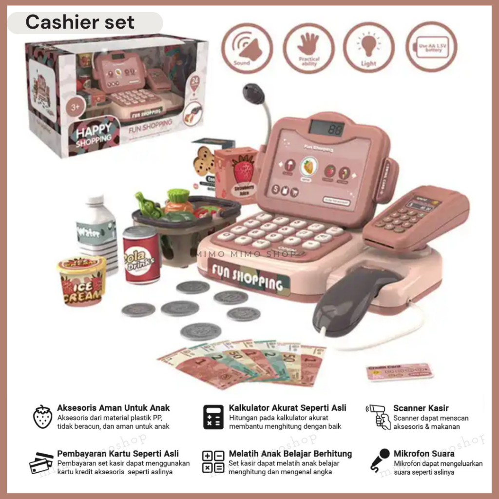 Jual MAINAN KASIR ANAK | CASHIER REGISTER SET TOYS FOR KIDS FOR GIRLS ...