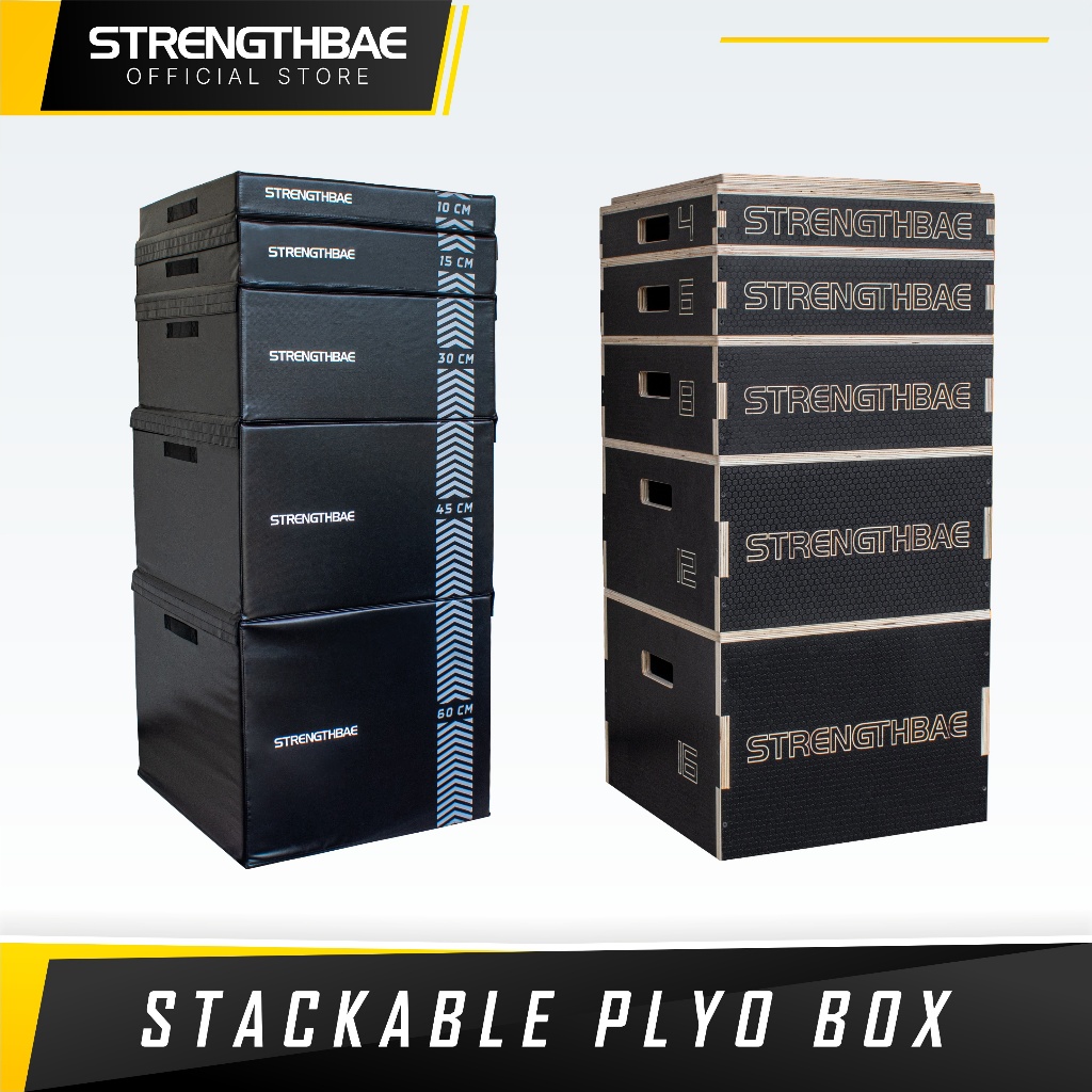 Jual Stackable Plyo Box STRENGTHBAE Wooden and Soft Plyometric Boxes ...