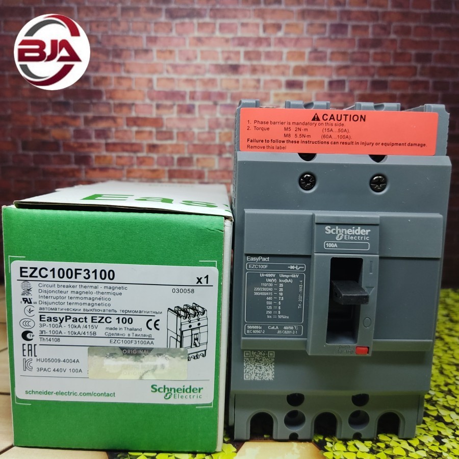 Jual MCCB Breaker Schneider Elektrik EZC100F 3P 100A 3phase 100 A EZC100F3100 | Shopee Indonesia