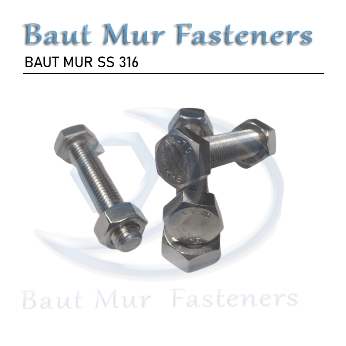 Jual Baut Mur 316 M16 X 150 | BM Stainless M16 X 150 A4 - 70 | Shopee ...