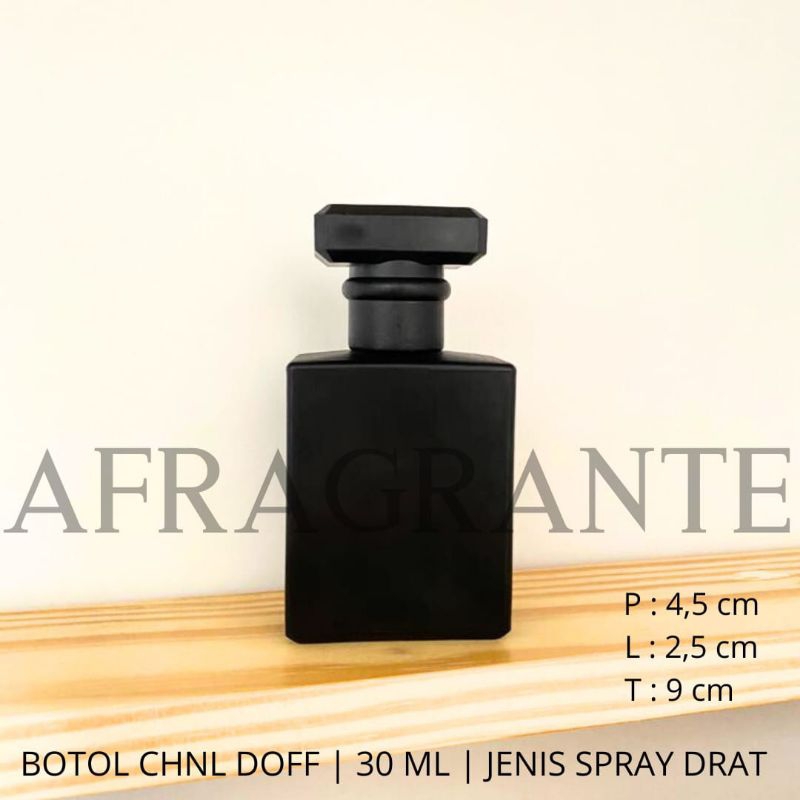 Jual botol parfum chnl hitam doff 30 ml drat- botol parfume 30 ml hitam ...