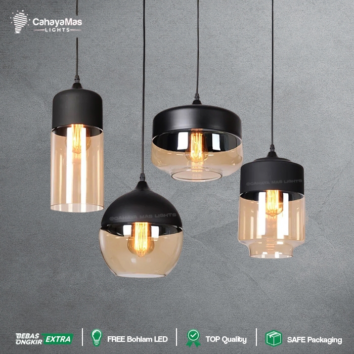 Jual Lampu Hias Gantung Indoor Kaca Amber/Teh - Cafe/Bar/Dapur/Island ...