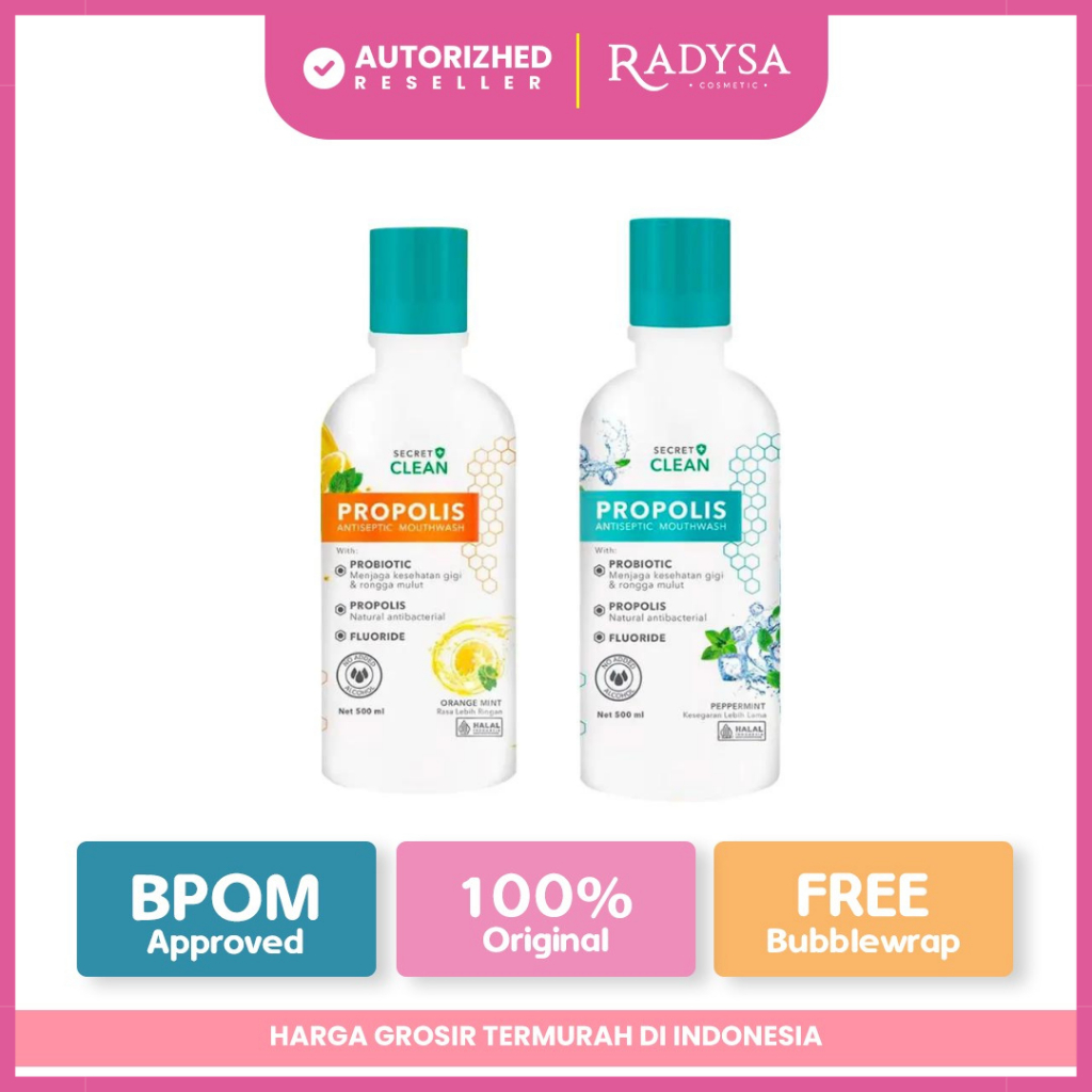 Jual 𝐑𝐀𝐃𝐘𝐒𝐀 - Secret Clean Propolis Antiseptic Mouthwash | Papermint ...