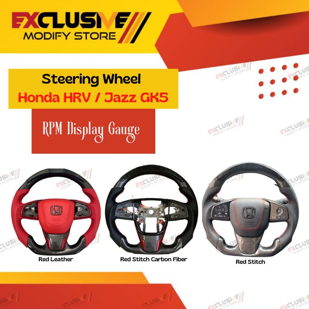 Jual STIR HONDA HRV DAN HONDA JAZZ GK5 STEERING WHEEL RPM RACE DISPLAY ...