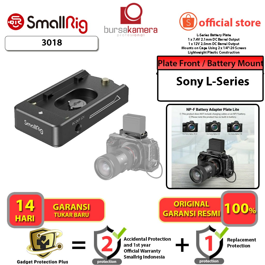 Jual SmallRig NP-F Battery Adapter Plate Lite | 3018 | Shopee Indonesia