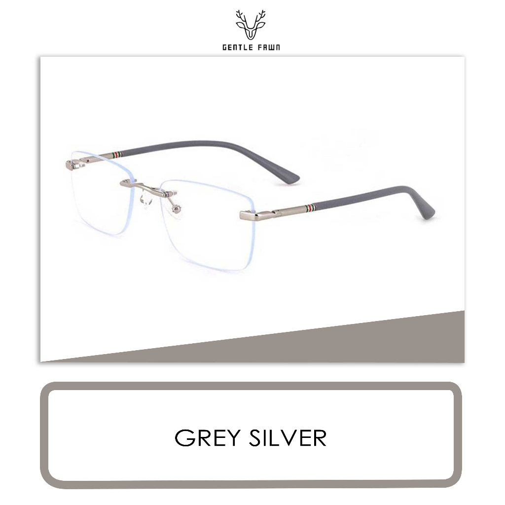 Jual Gentle Fawn Frame Kacamata Rimless Bentuk Kotak Elegant Style ...