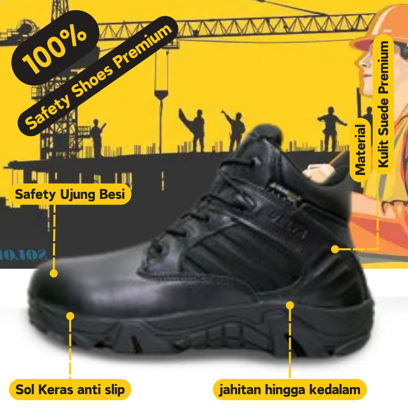 Jual Sepatu Safety Proyek Ujung Besi - Septy Shoes Boots- Boots Septi ...
