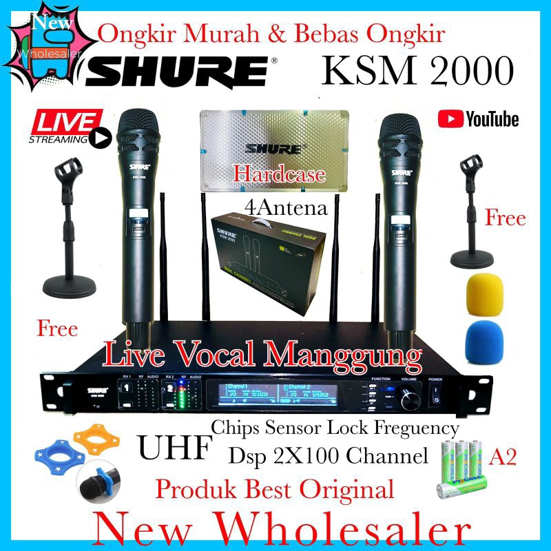 Jual Mic Wireless Vokal Shure2 Ksm 2000 New Terbaru ksm2000 Sensor ...