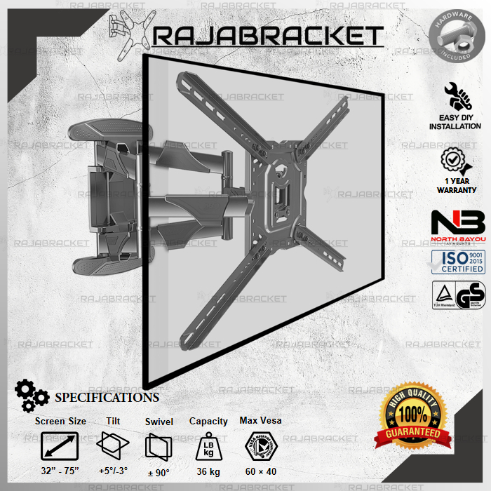 Jual Bracket Braket Breket TV Fleksibel 32 40 42 43 49 50 55 60 65 70 ...