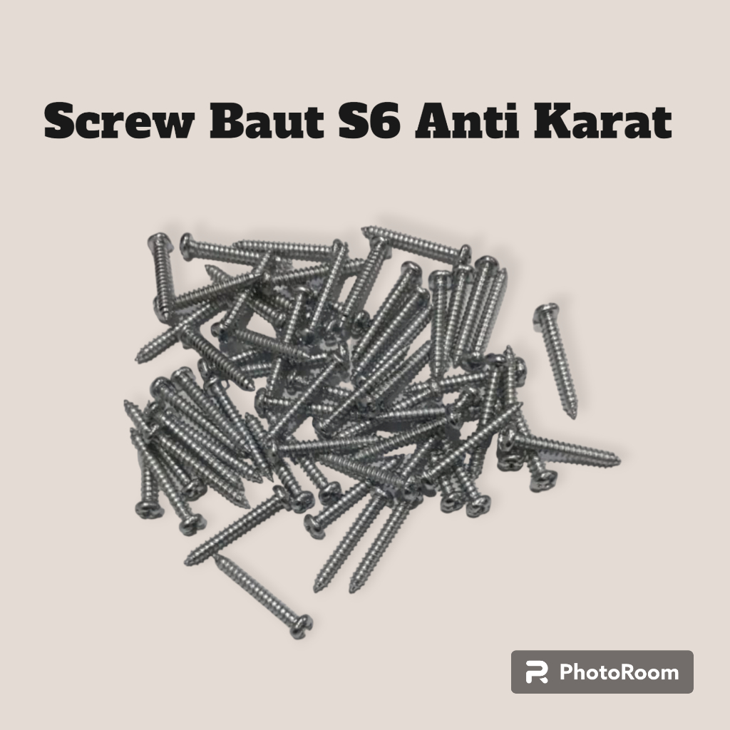 Jual Skup S6 Baut S6 Screw S6 Tapping S6 Panjang 2,5 cm (skrup saja untuk fisher s6) isi 100 pcs ...