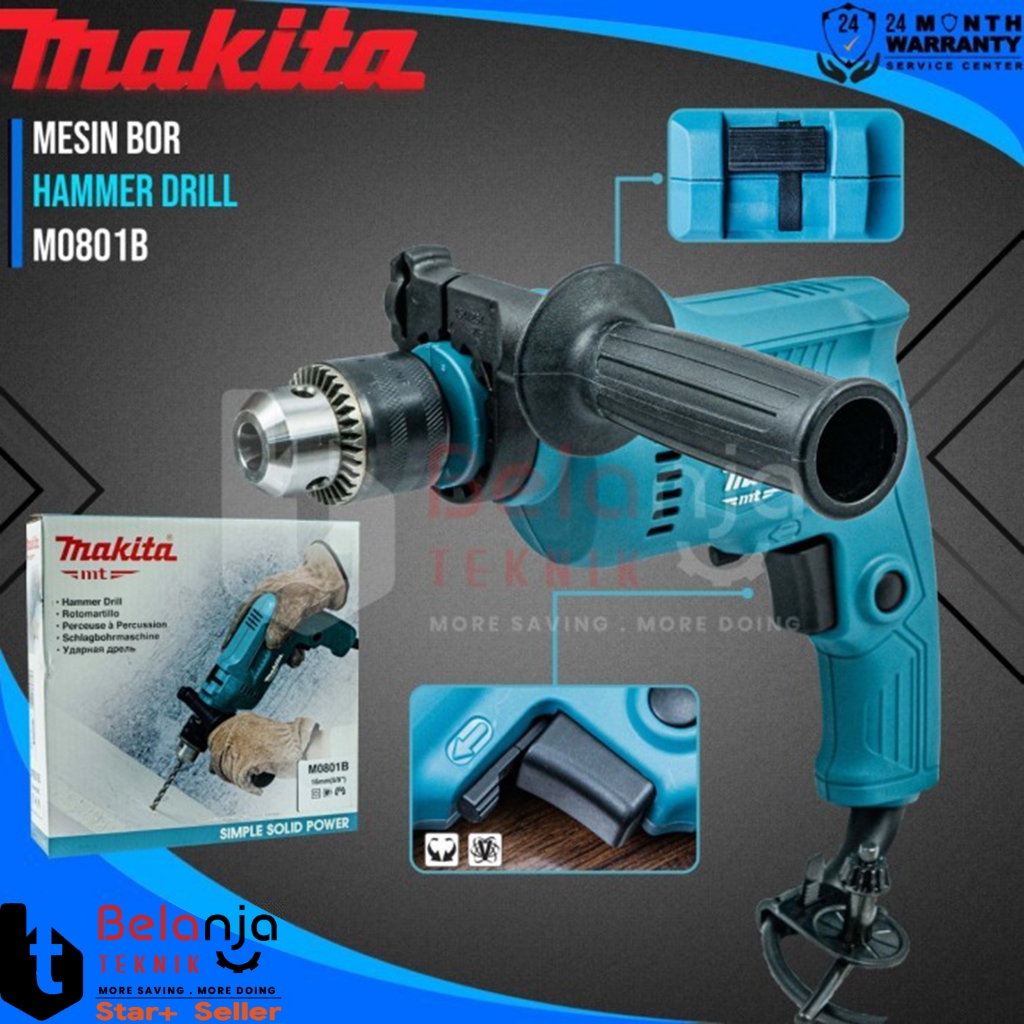 Jual Makita MT Mesin Bor Tembok Tangan M0801B Impact Drill 16 MM M 0801 B | Shopee Indonesia