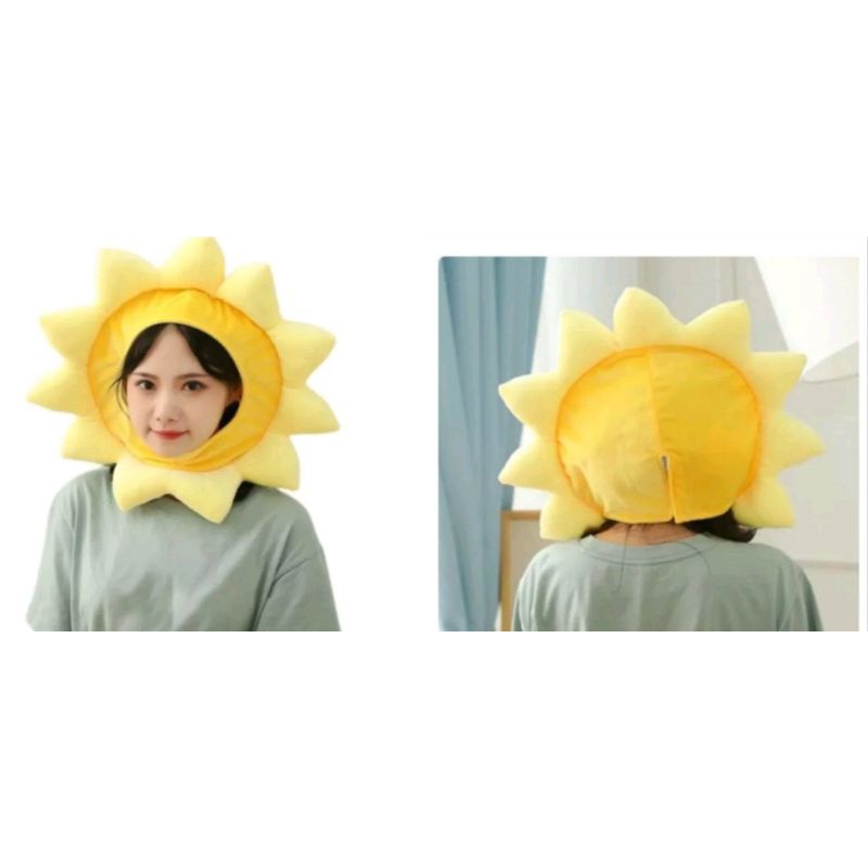 Jual Topi Bunga Matahari / Sunflower Hat / topi karakter /character hat ...