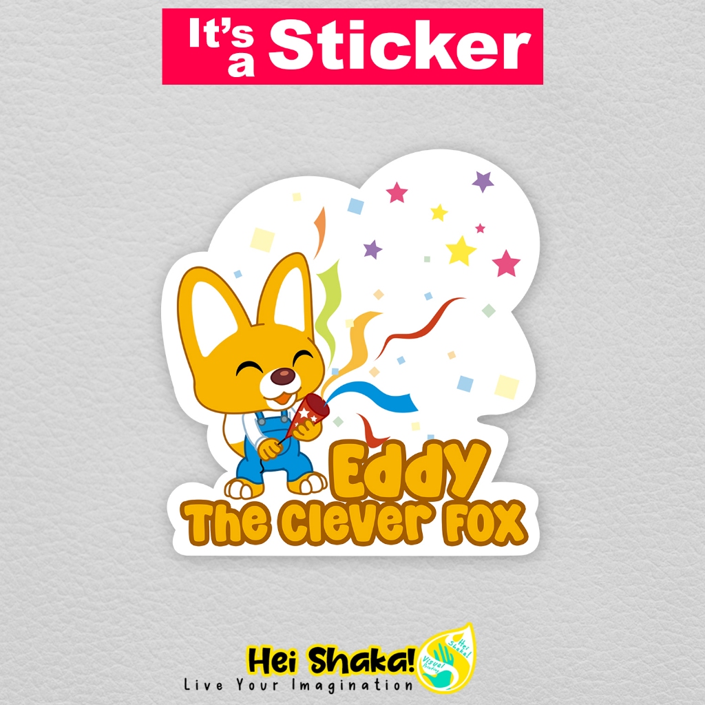 Jual Stiker Eddy The Clever Fox 02 Pororo Sticker Kartun Anak Bahan ...