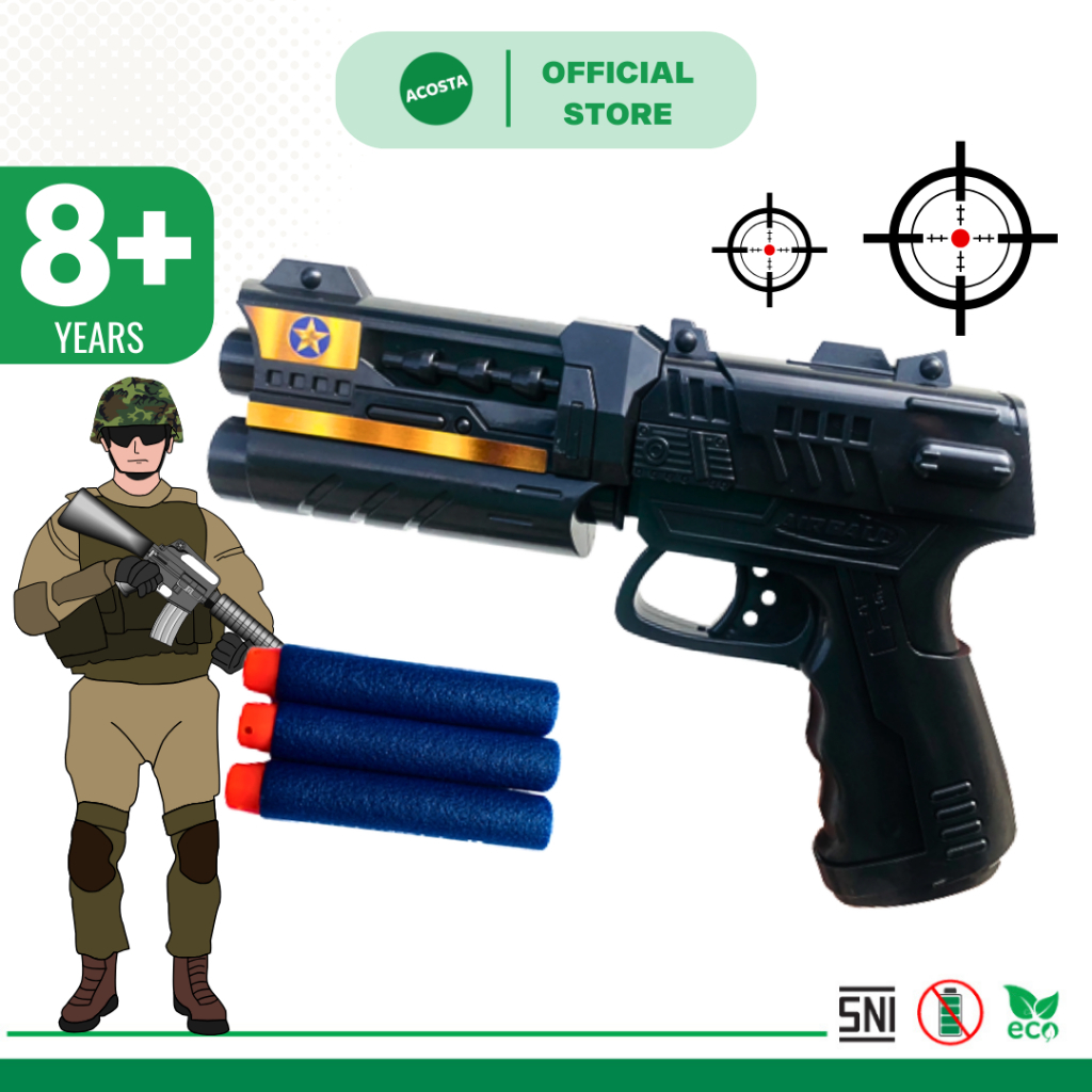 Jual AIRBALL PISTOL PERANG Mainan Tembakan Mainan Peluru Busa Mainan ...