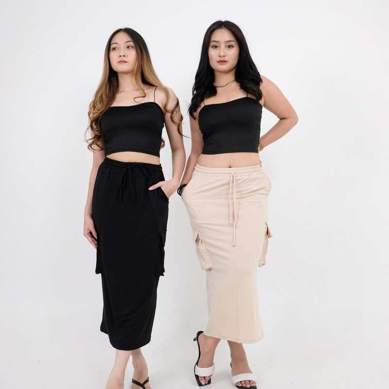 Jual ELORA [Zaski Skirt] Rok Cargo | Rok Kekinian | Korean Look ...