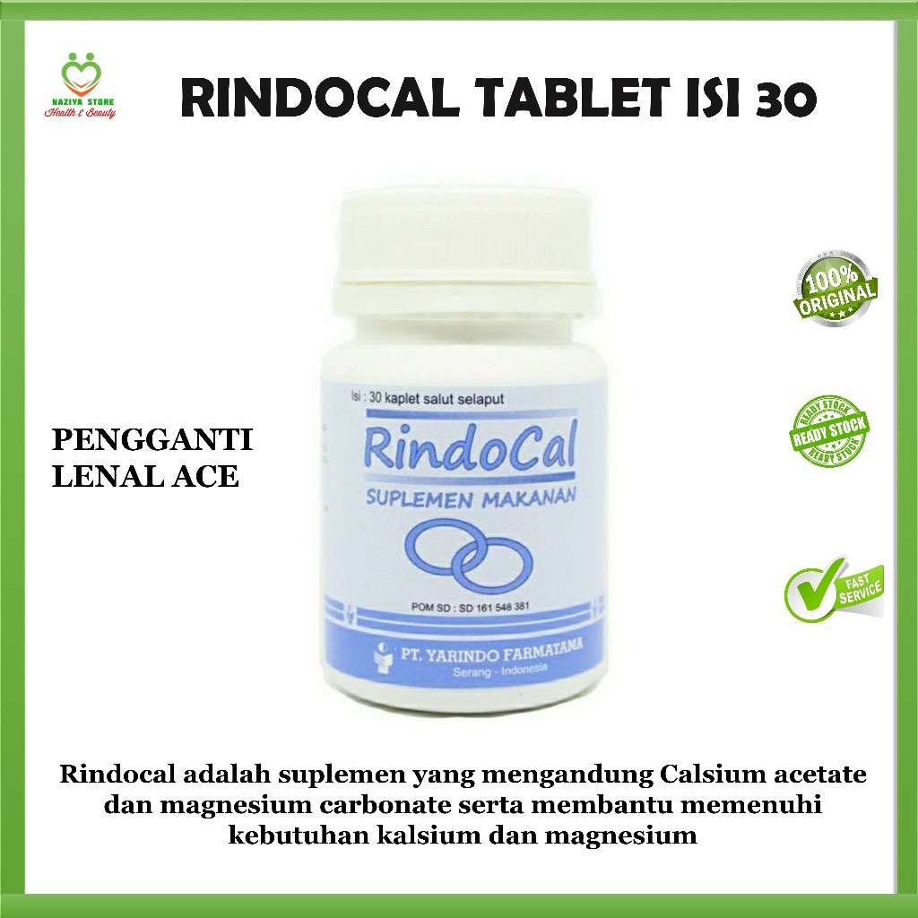 Jual RINDOCAL TABLET ISI 30 Suplemen Kalsium - Magnesium - Vitamin ...