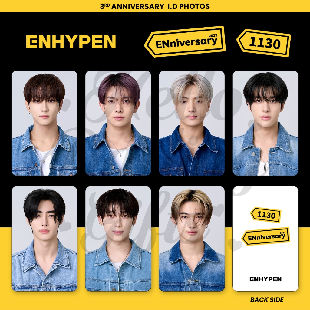 Jual Enhypen 3rd Enniversary ID Photo OT7 Photocard. Unofficial. Fan ...