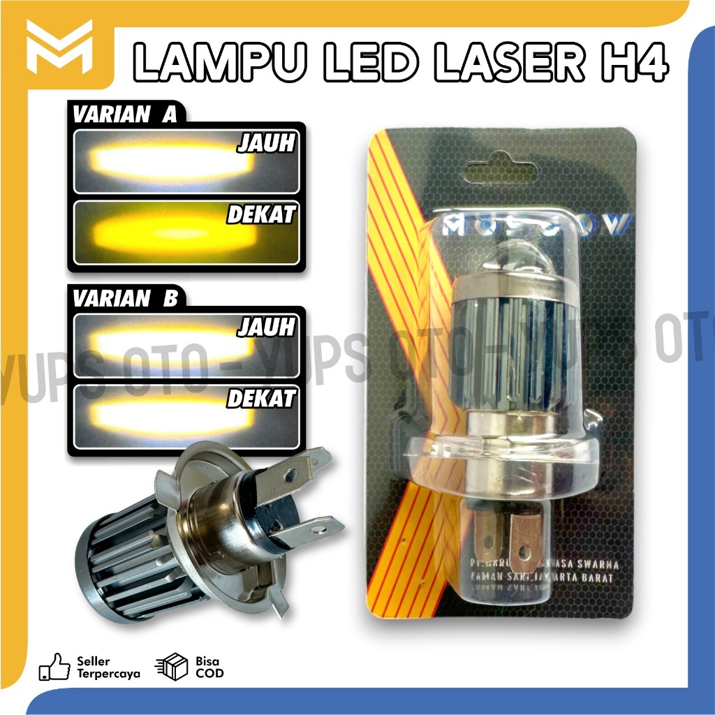 Jual LAMPU DEPAN LAMPU LED UTAMA HEADLAMP MOTOR MOBIL H4 LASER D2 PUTIH KUNING AC DC LED H4 ...