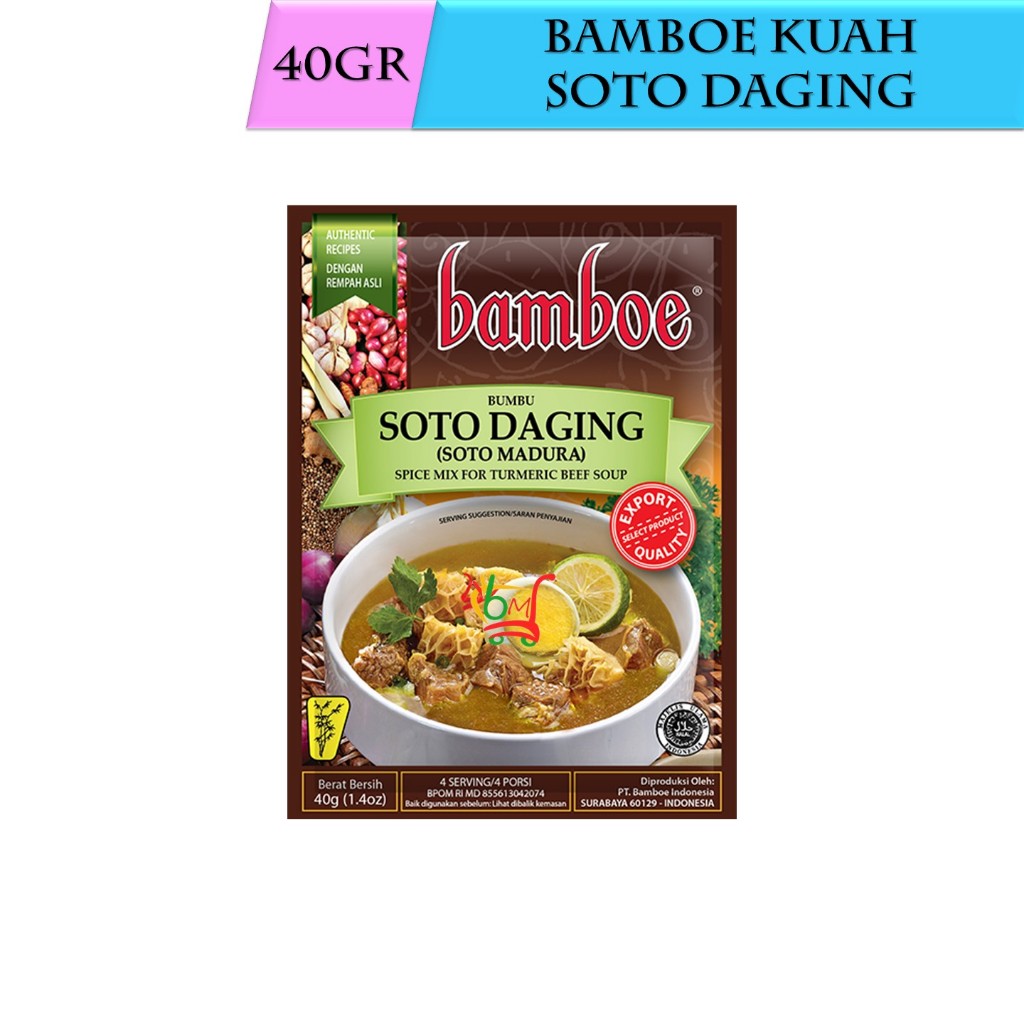 Jual Bamboe Soto Daging Bumbu Masak Instan Khas Indonesia | Shopee ...