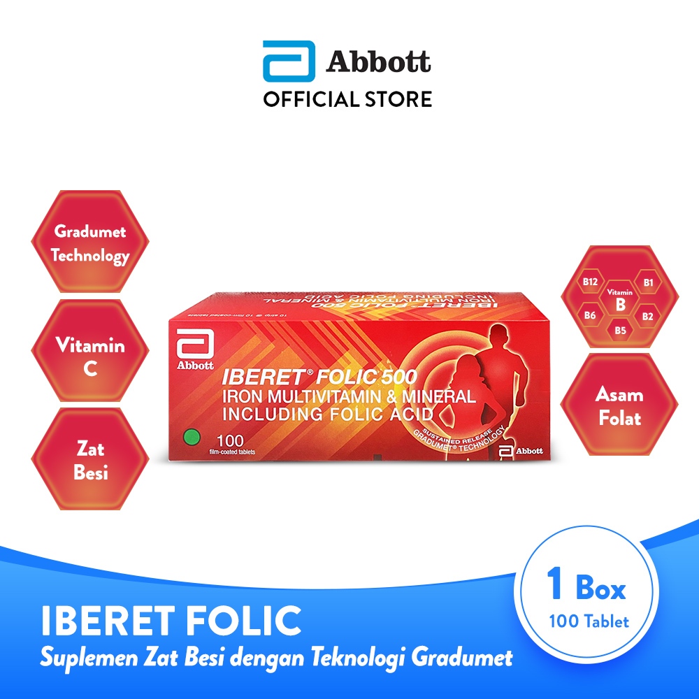 Jual Abbott Iberet Folic box 100 tablet - Multivitamin & Mineral ...