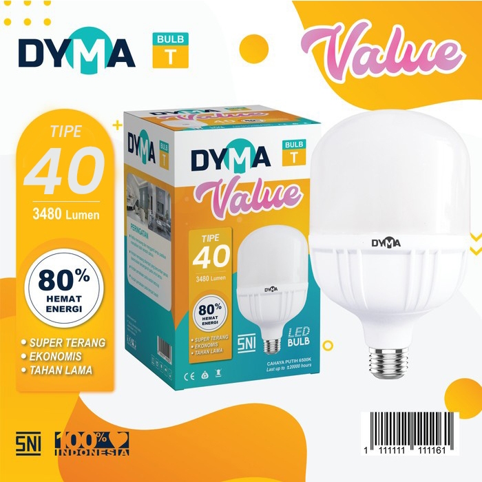 Jual Lampu LED Dyma Value Tipe 5 10 15 20 30 40 Watt Bohlam Bulb T | Shopee Indonesia