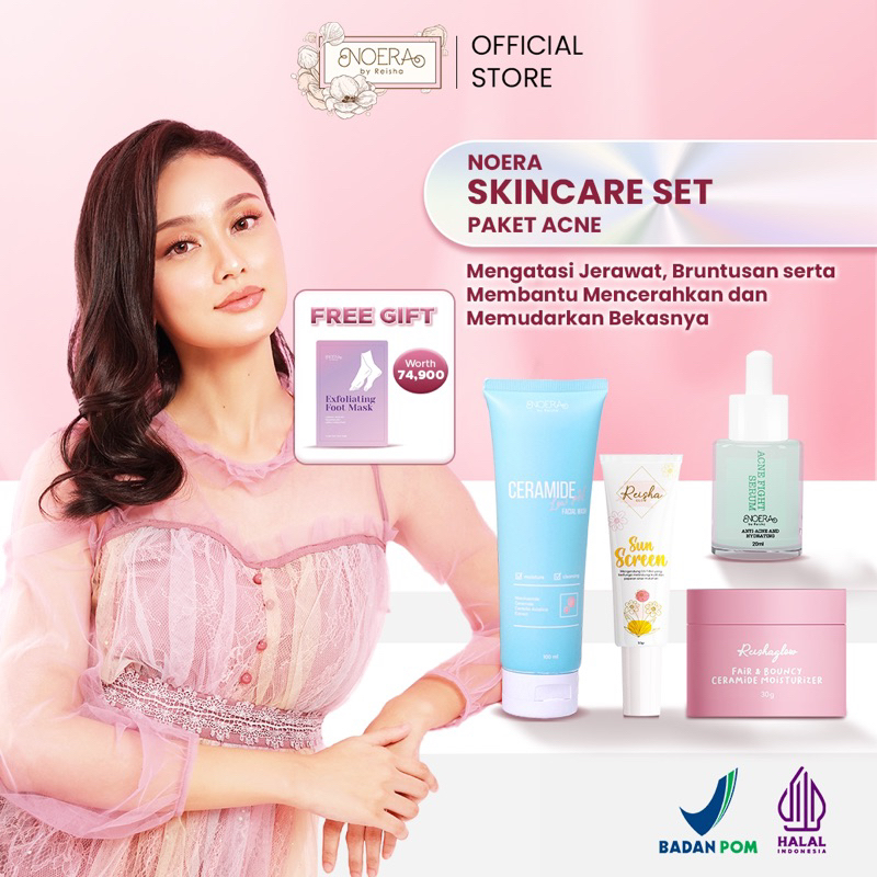 Jual Paket Acne | Noera Skincare Set [FREE FOOT MASK] | Shopee Indonesia
