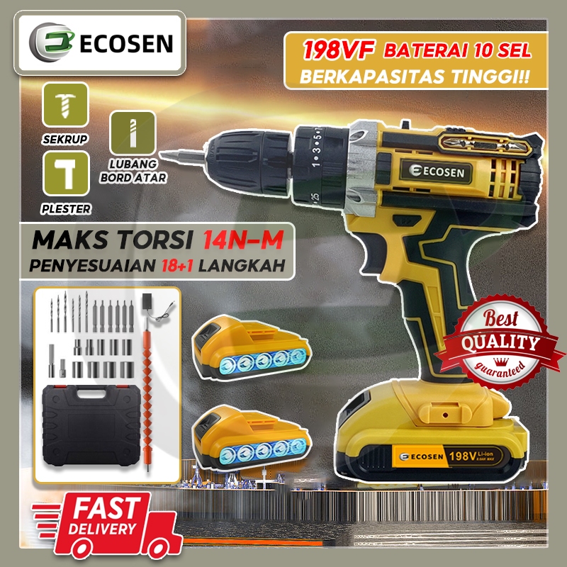 Jual ECOSEN Bor Baterai Bor Cas Bor Listrik Bor batre Besi Kayu ...