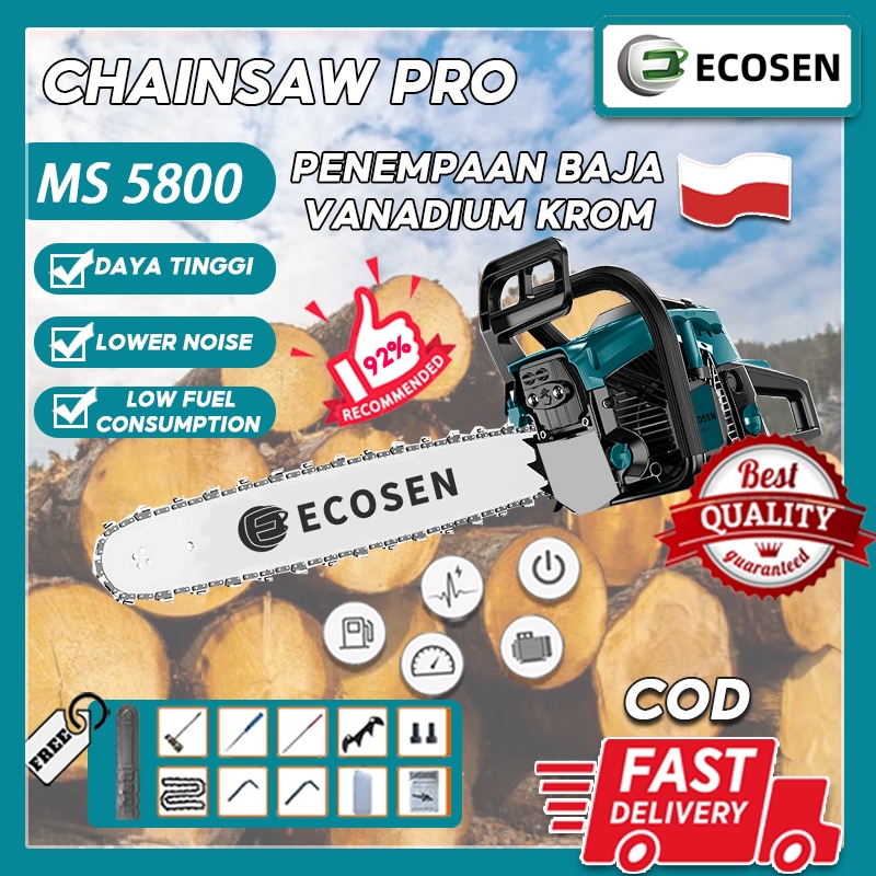 Jual ECOSEN 20/22/24Inch Alat Outdoor Mesin Gergaji Chainsaw Untuk Potong Kayu Alat Pemotong ...