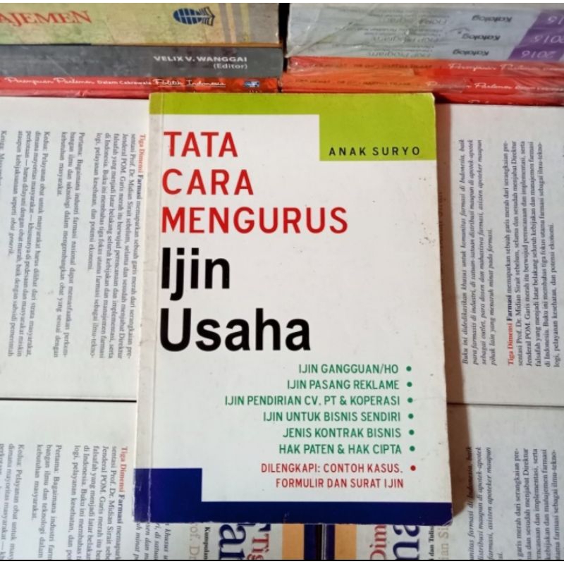 Jual BUKU ORIGINAL TATA CARA MENGURUS IJIN USAHA Anak suryo | Shopee Indonesia