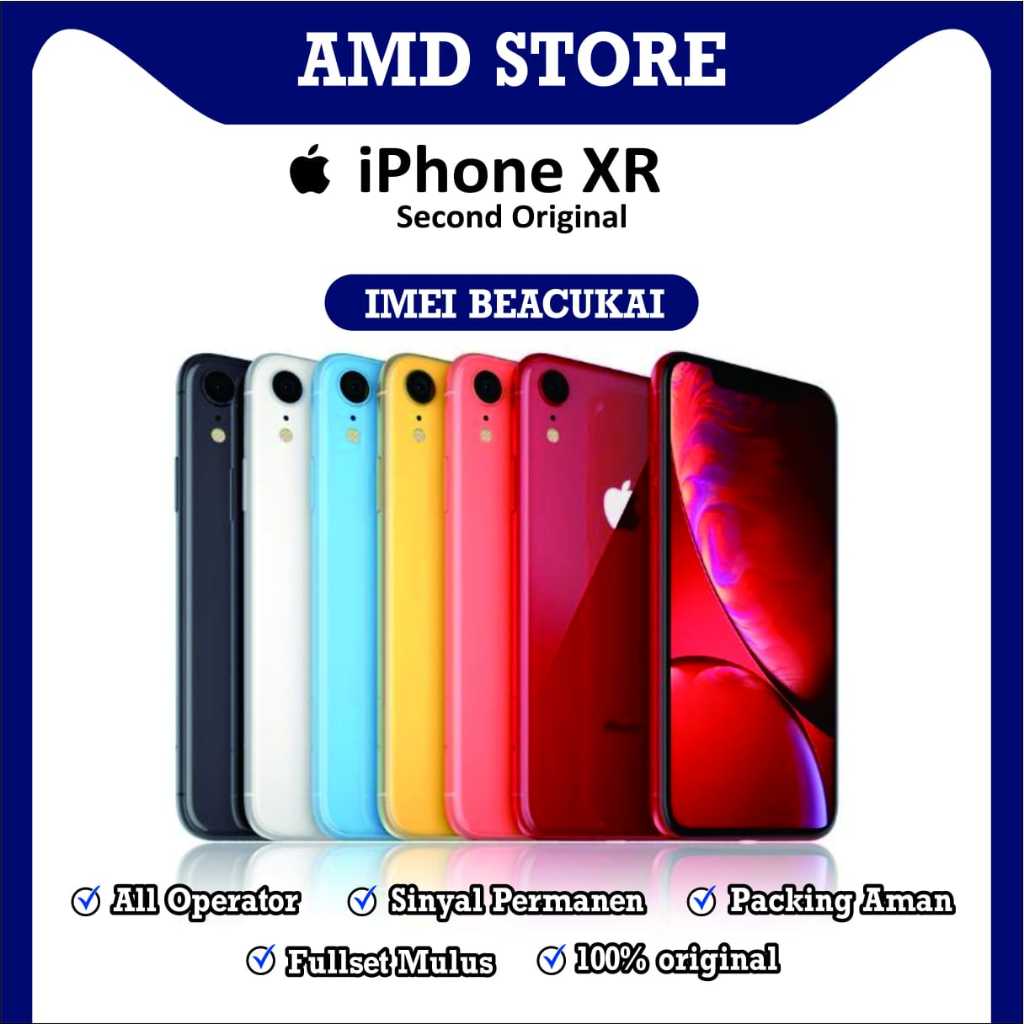 Jual iPhone Xr 64GB/128GB/256GB (imei Terdaftar Beacukai) Second Mulus Normal 100% Original ...