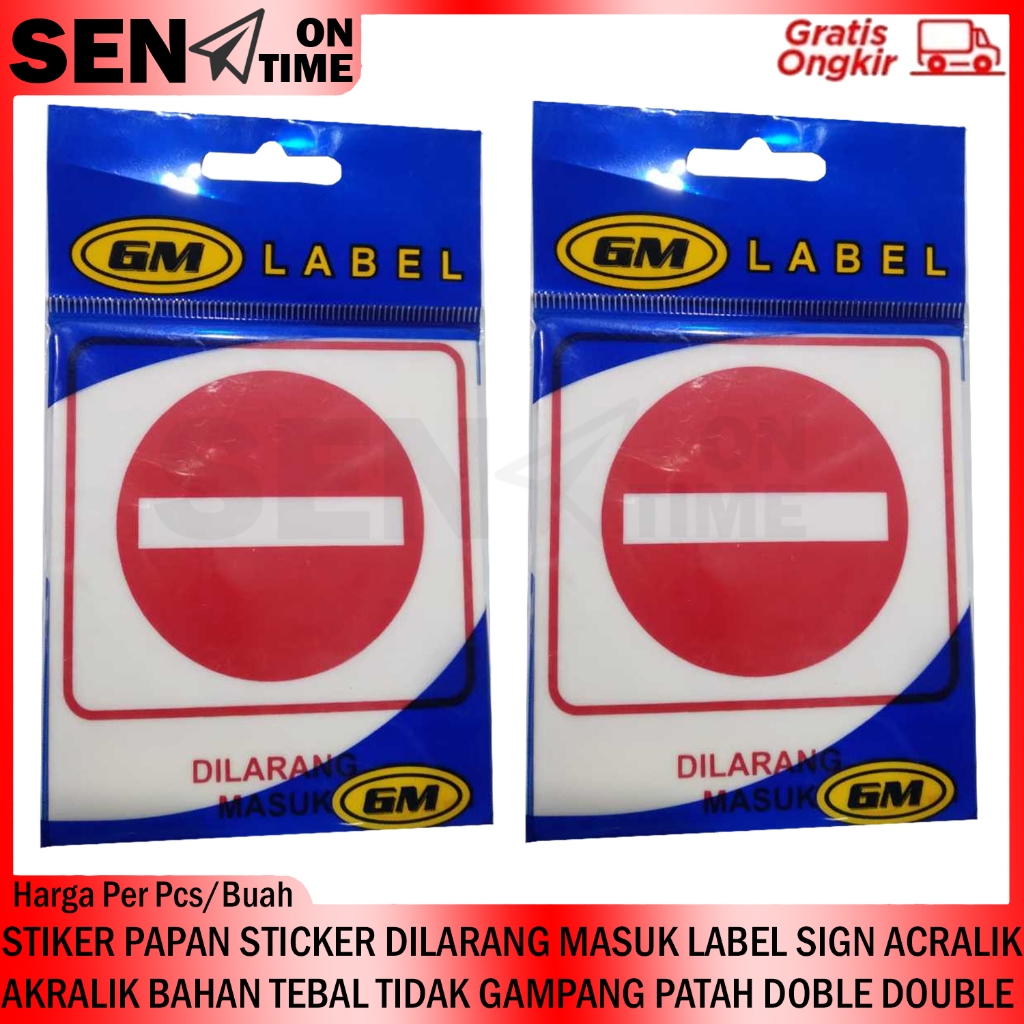 Jual STIKER STICKER PAPAN TULIS DILARANG MASUK LABEL SIGN ACRALIK ...