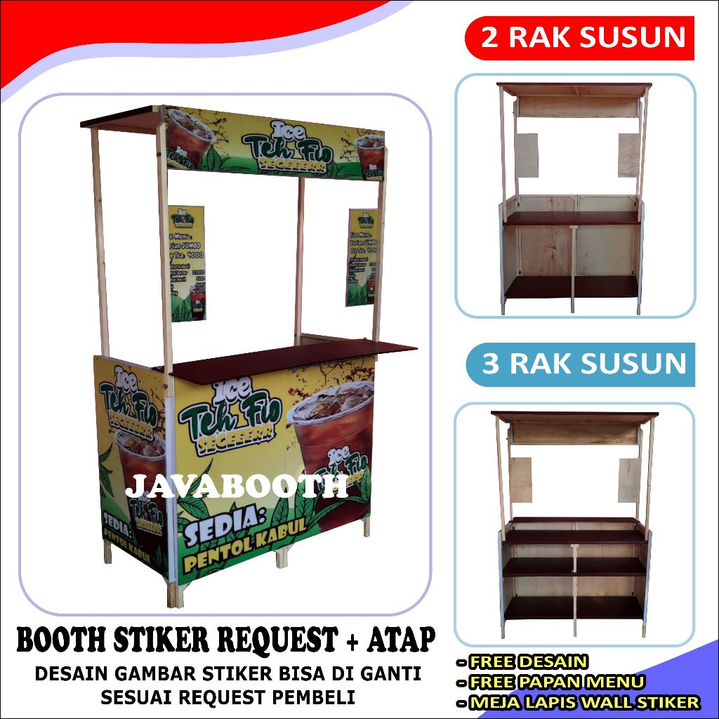 Jual Booth Portable Kayu Jumbo Pakai Atap Bonus Rak Depan | Shopee ...
