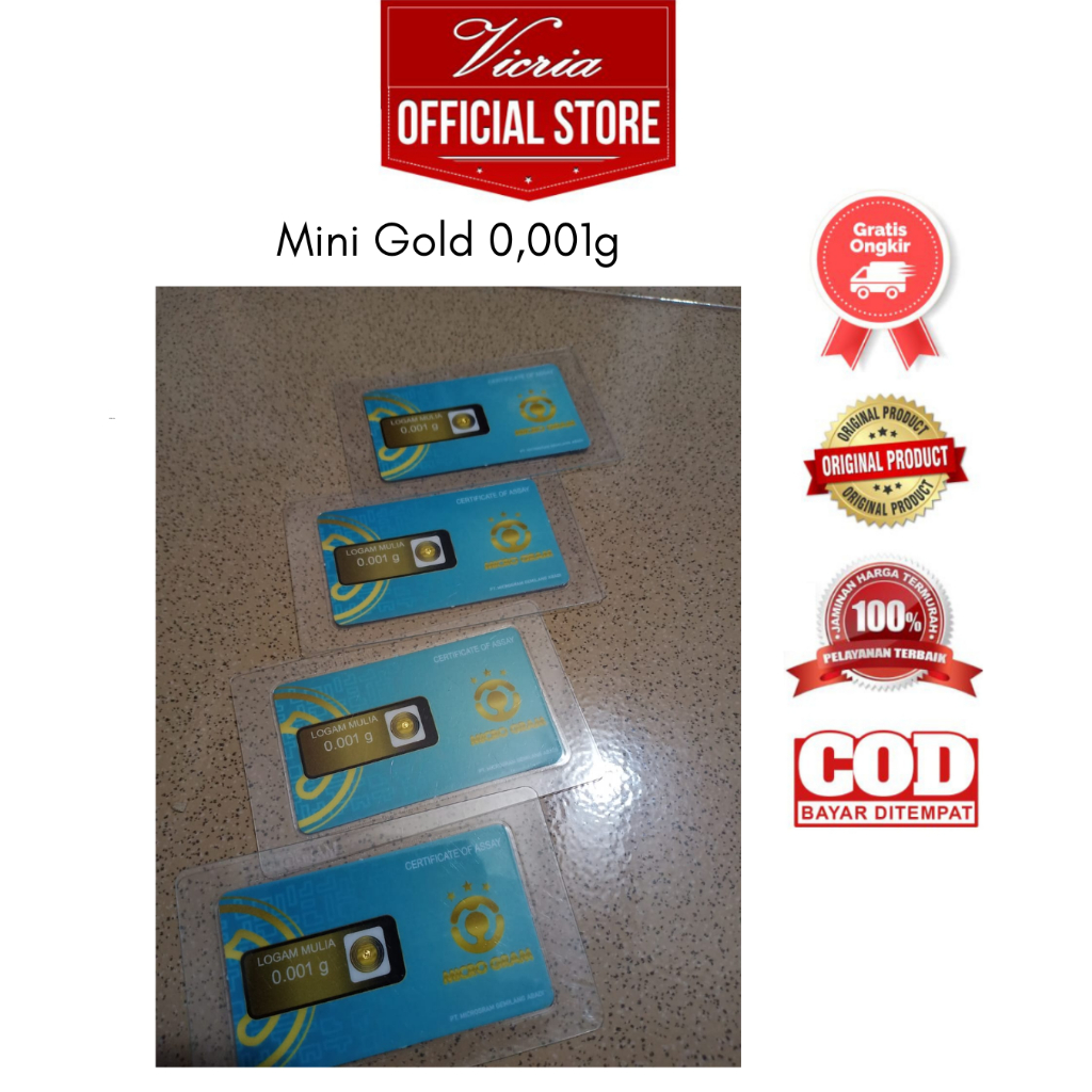 Jual Micro Gram Emas Mini Logam Mulia 0.001 Gram 24 Karat Asli Original | Shopee Indonesia