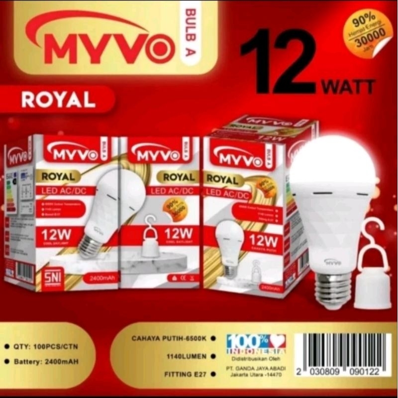 Jual Emergency Lampu Led AC DC Myvo Royal 12 Watt | Shopee Indonesia