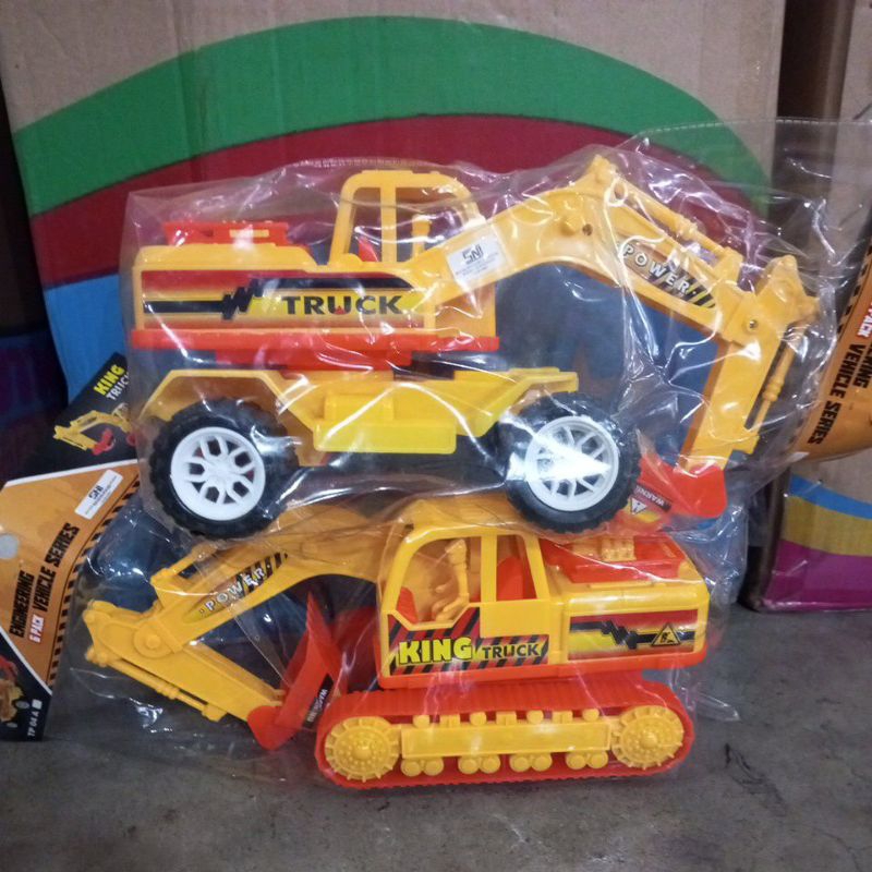 Jual Mainan mobil truk bego keruk excavator kantong Ada dua macam roda ...