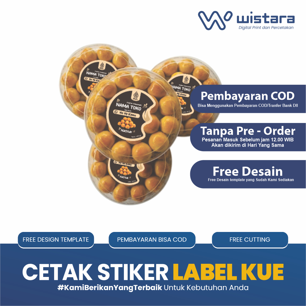Jual Stiker Label Kemasan Kue Stiker Nastar Toples Stiker Kue Kering ...
