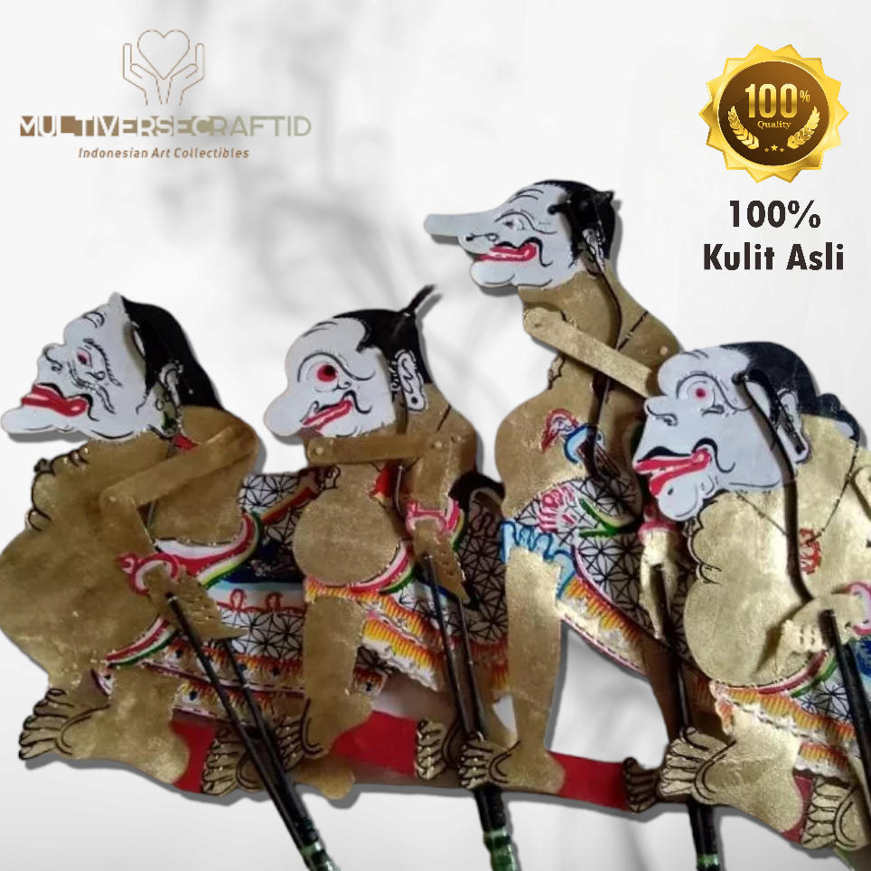 Jual Wayang Alusan Kulit Sapi ASLI 1 Set Punokawan Emas Ukuran Standar ...