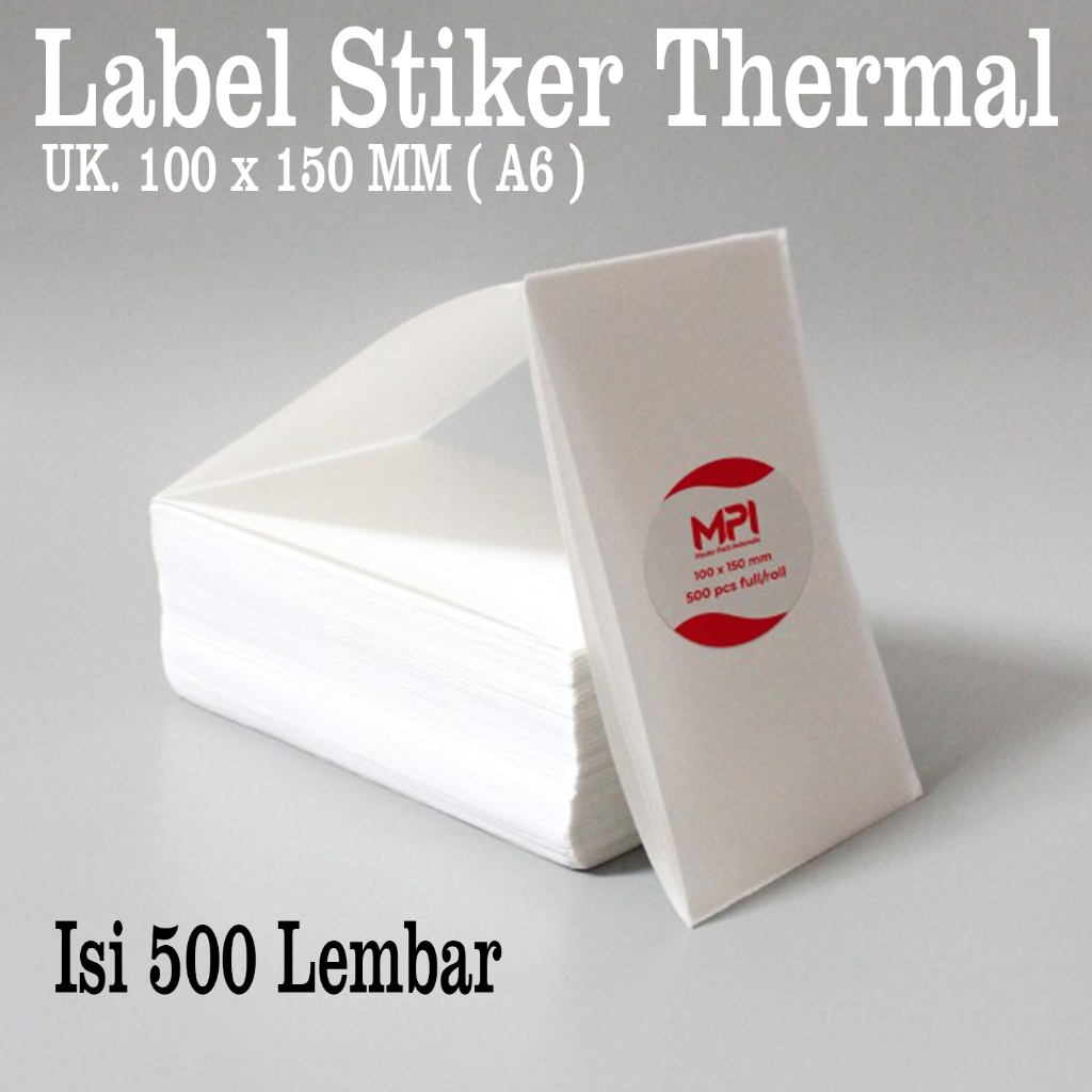 Jual Label Stiker Thermal ( A6 ) 100 x 150 mm / Kertas Label Barcode MPI 10 x 15 cm - Isi 500 ...