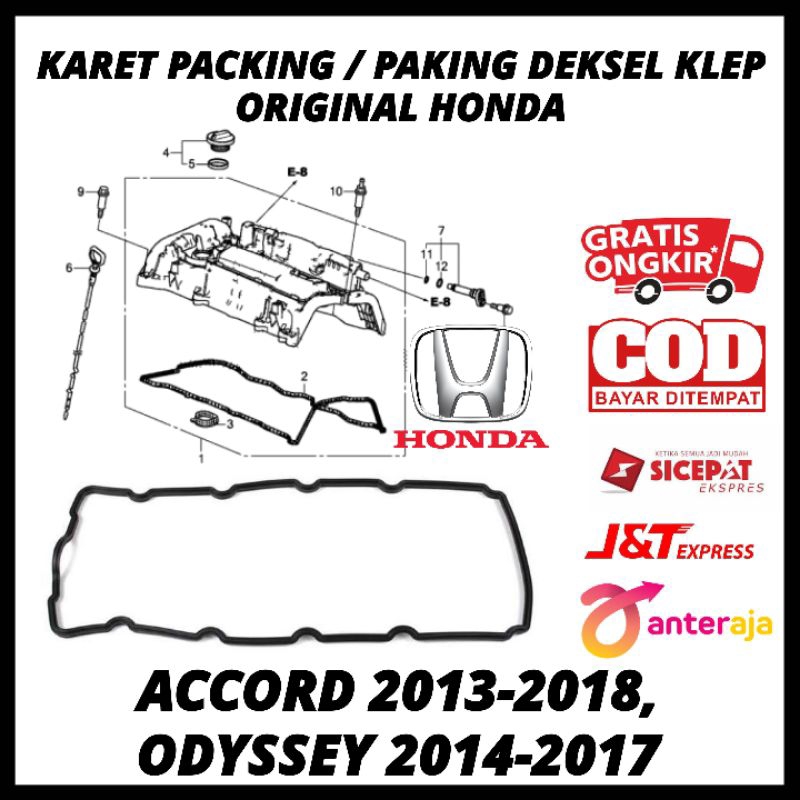 Jual Karet Paking / Packing Deksel Klep Accord 2013 2014 2015 2016 2017 ...