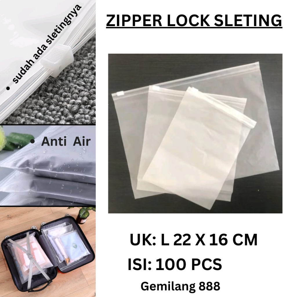 Jual Plastik Ziplock Baju Uk 22x16cm ( isi 100 Pcs), Travel Bag Pouch ...