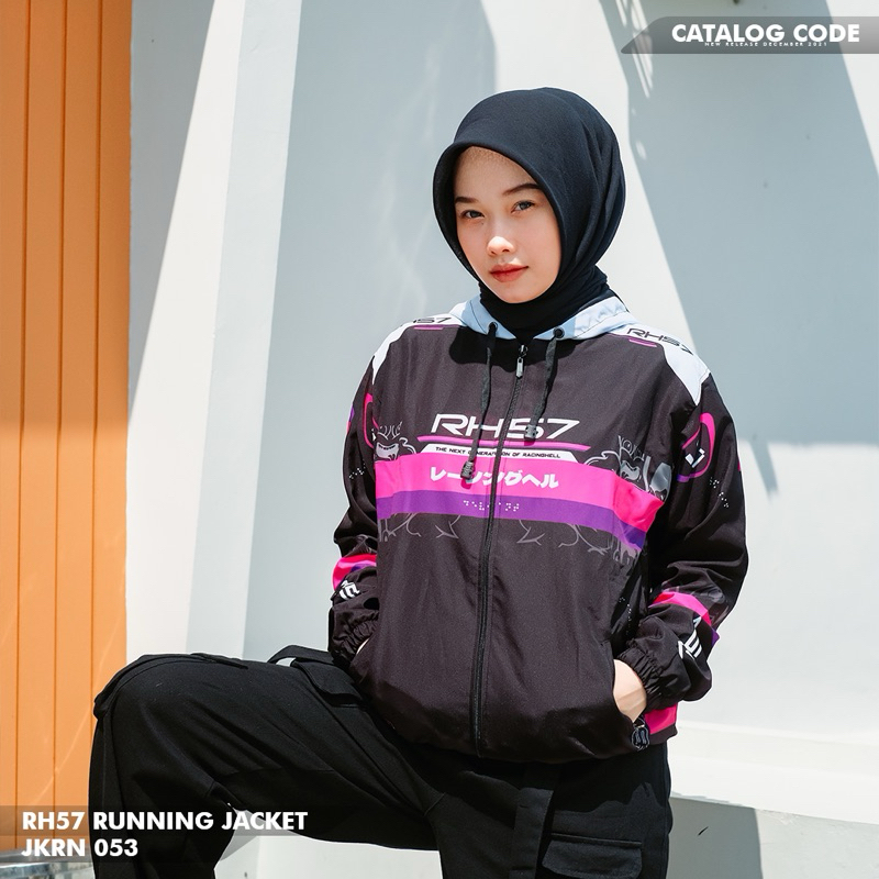 Jual RH57 JAKET RUNNING JKRN 053 || JAKET PRIA / JAKET WANITA | Hitam ...