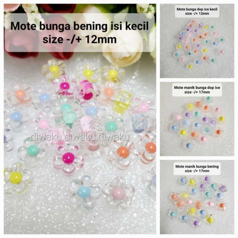 Jual 15gr Mote manik bunga bening isi, bening ab, dop ice | Shopee ...